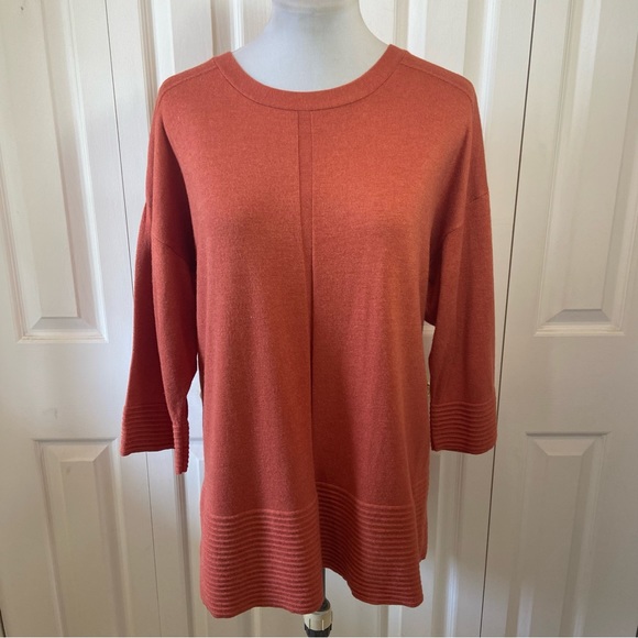 Cyrus | Sweaters | Cyrus Burnt Orange Tunic Sweater Ribbed Bottom And ...